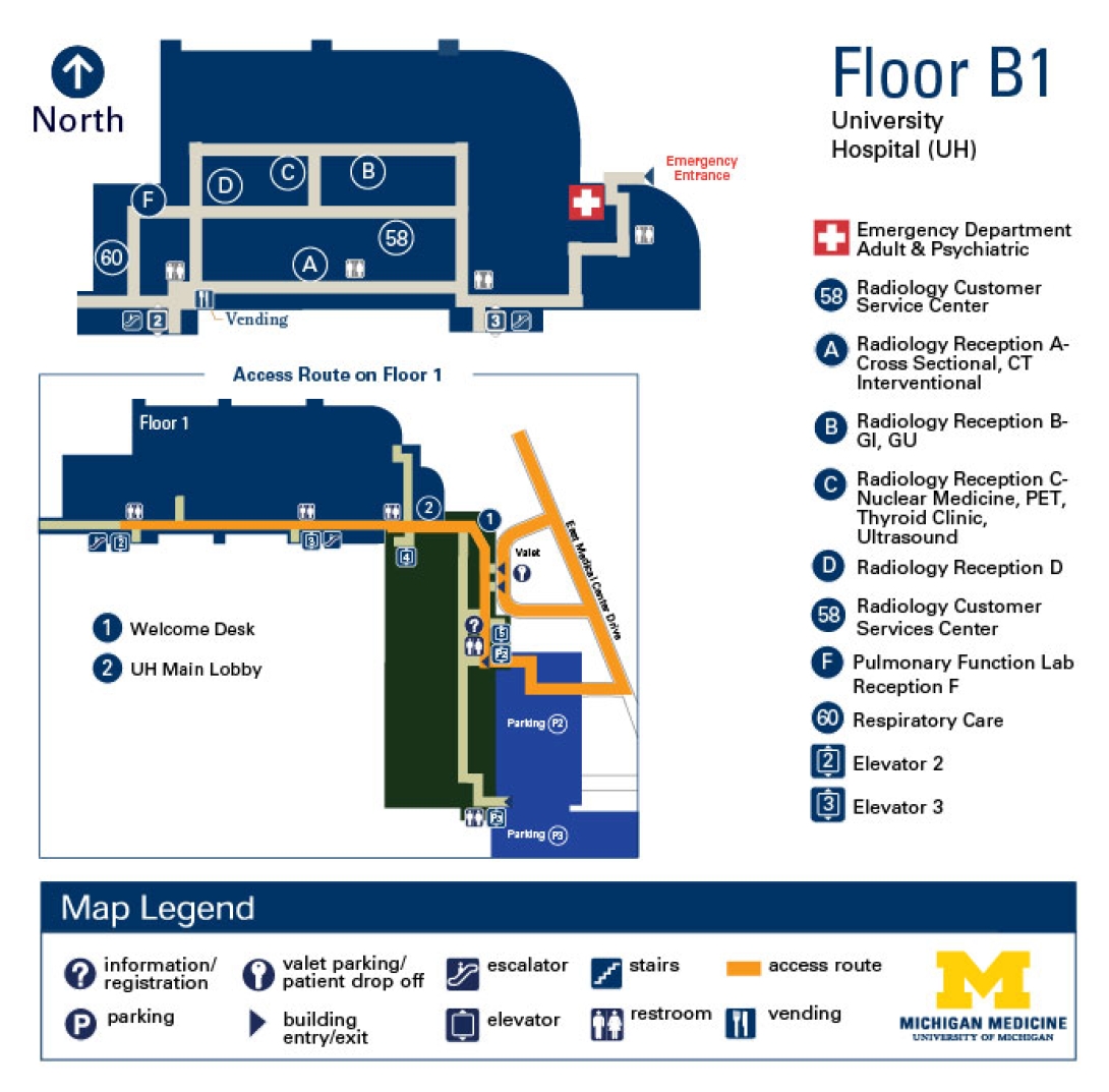 Floor B1 - University Hospital | University of Michigan Health