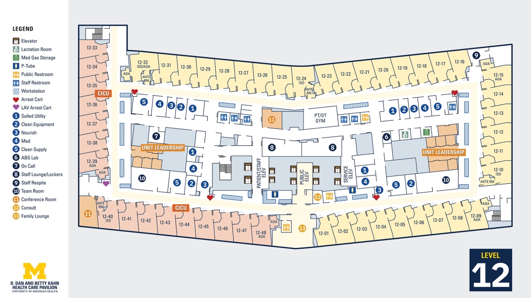 Floor 12 - The D. Dan and Betty Kahn Health Care Pavilion | University ...