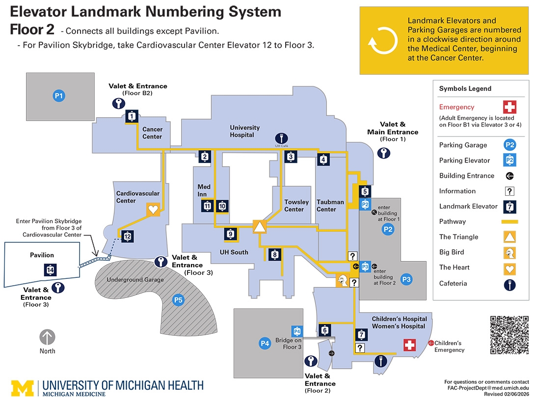 Elevator Map | University of Michigan Health